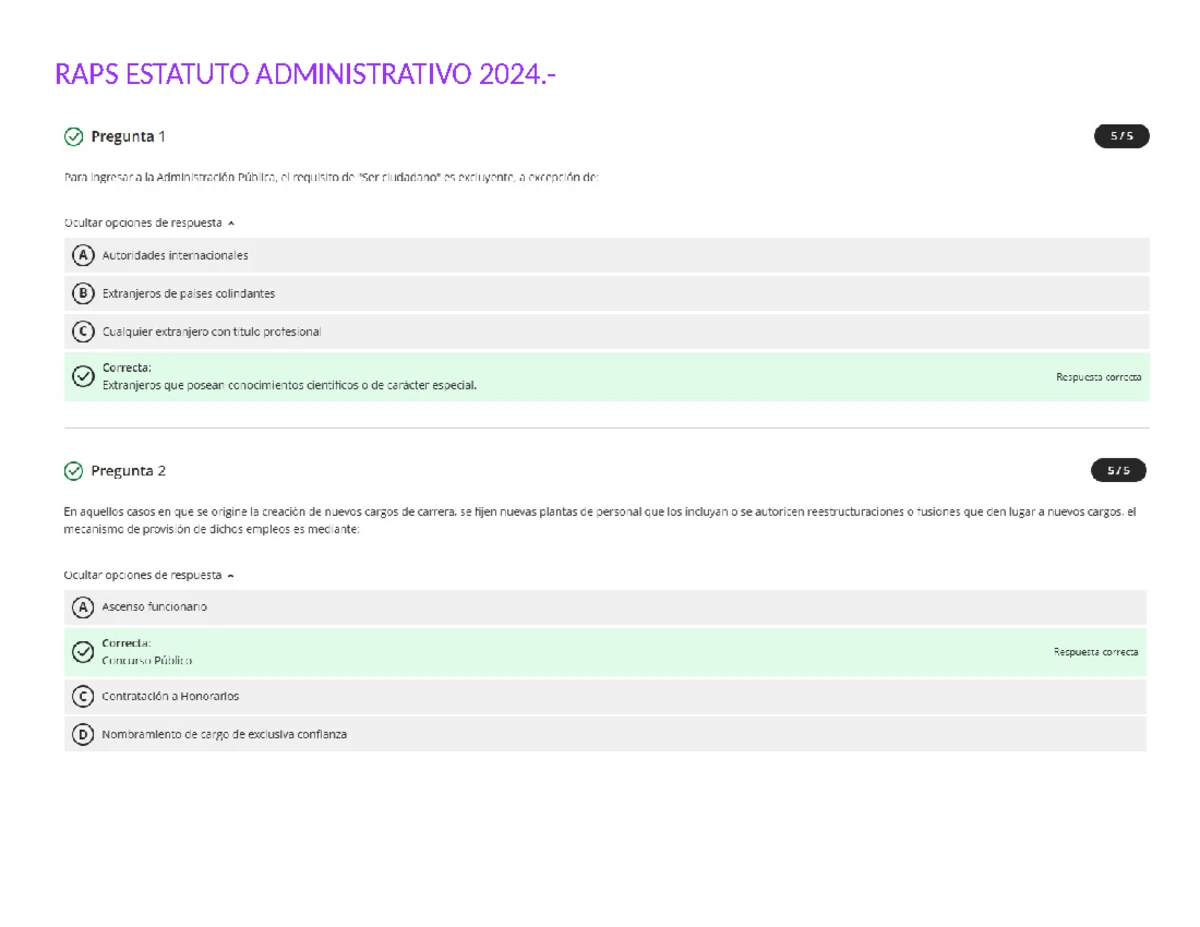 Prueba 2 - Examen sobre el Estatuto Administrativo y Derechos Laborales - Studocu