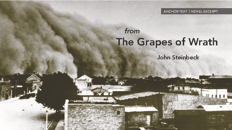 Grapes of Wrath - Novel Excerpt Analysis and Background - Studocu
