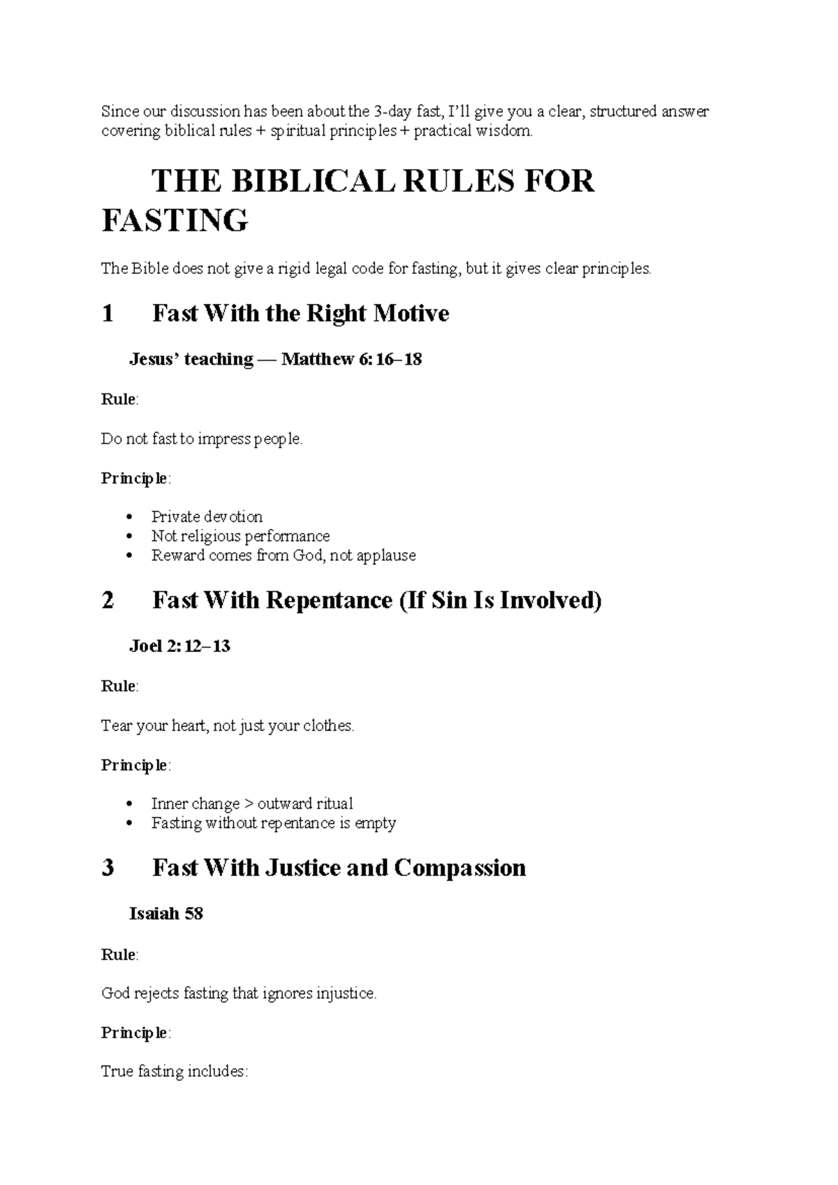 Biblical Principles and Rules for Fasting: A Guide - Studocu