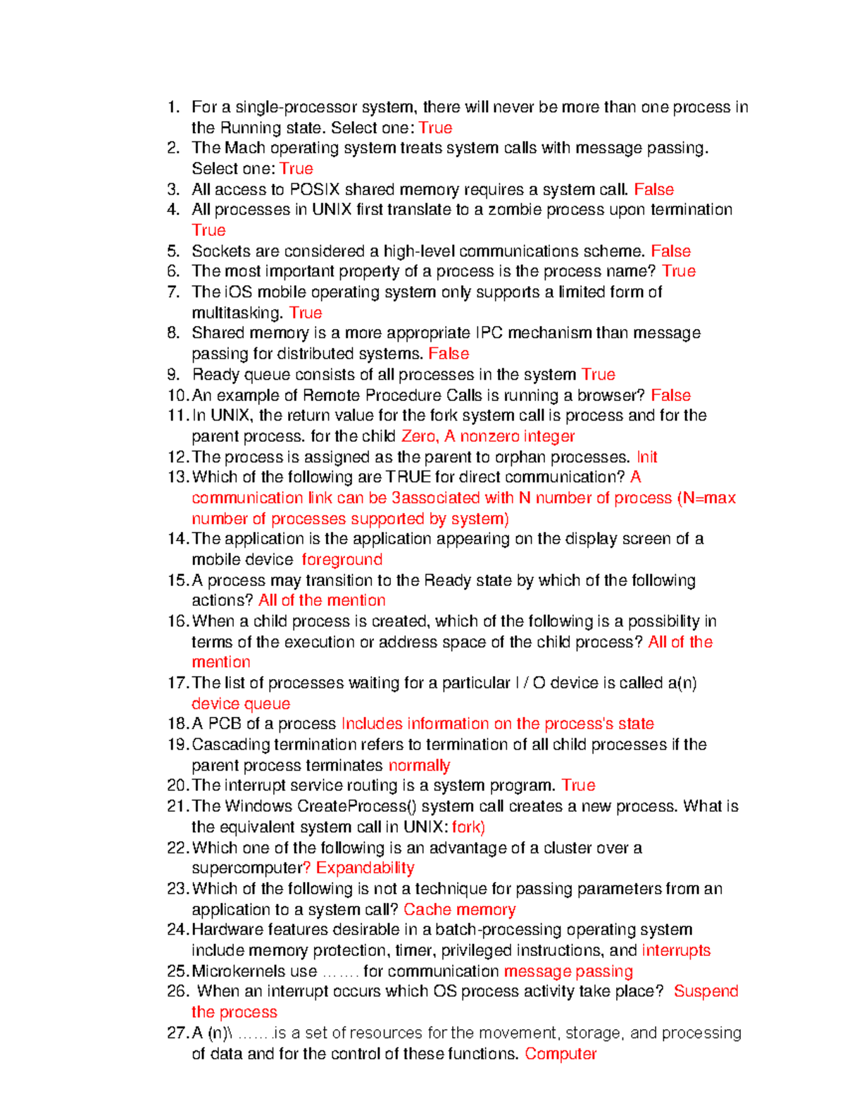 Final Exam OS Questions Review for Course Code OS101 - Studocu