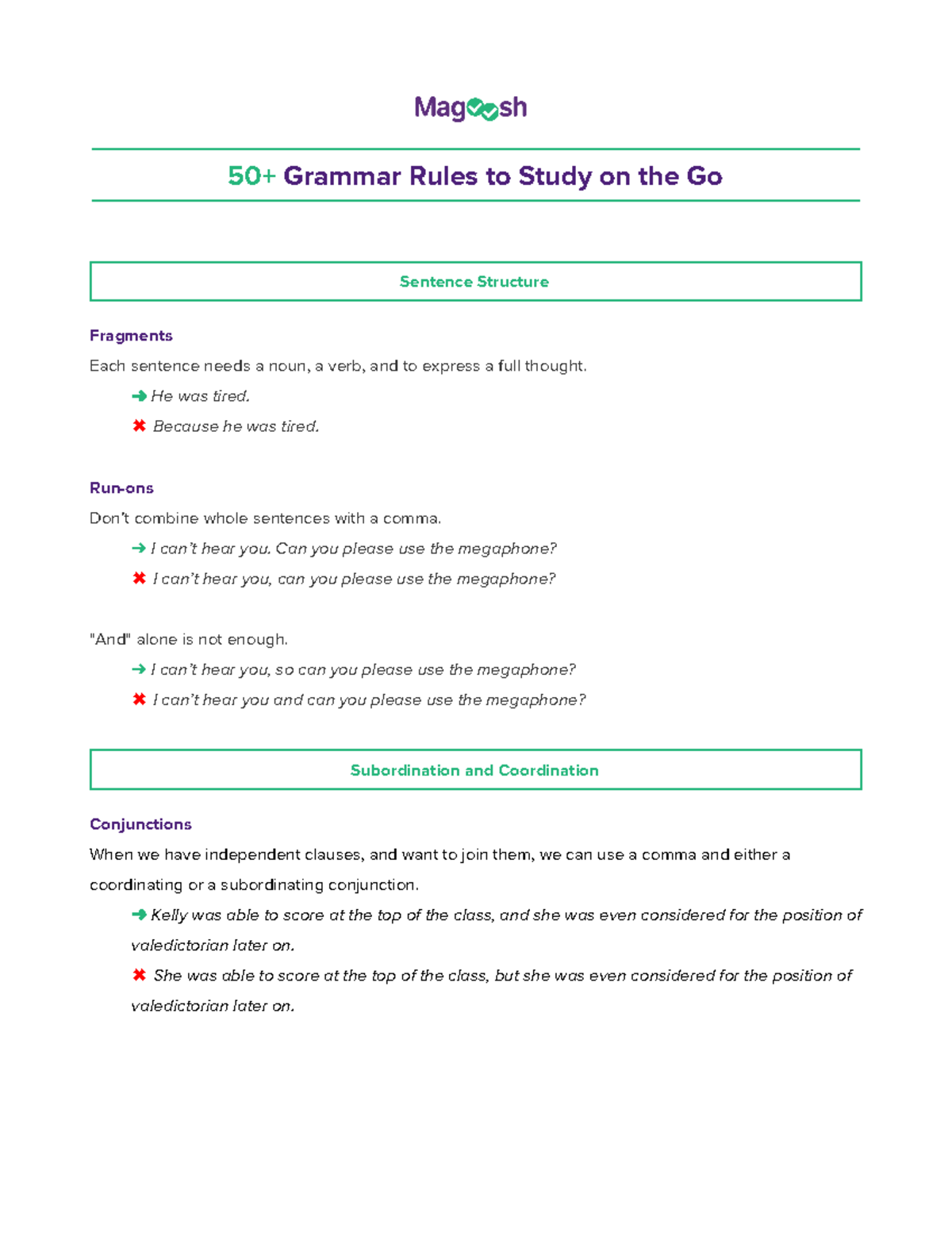 50+ Essential Grammar Rules for Effective Writing and Clarity - Studocu