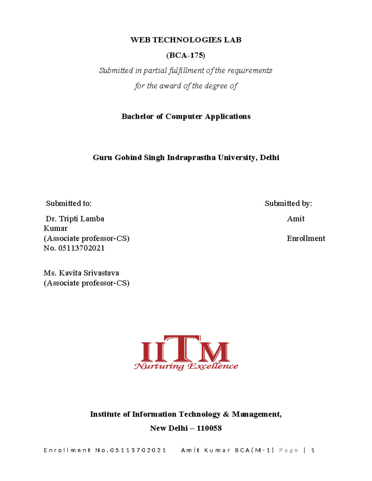 WEB TECHNOLOGIES LAB REPORT (BCA-175) - HTML Projects & Exercises - Studocu