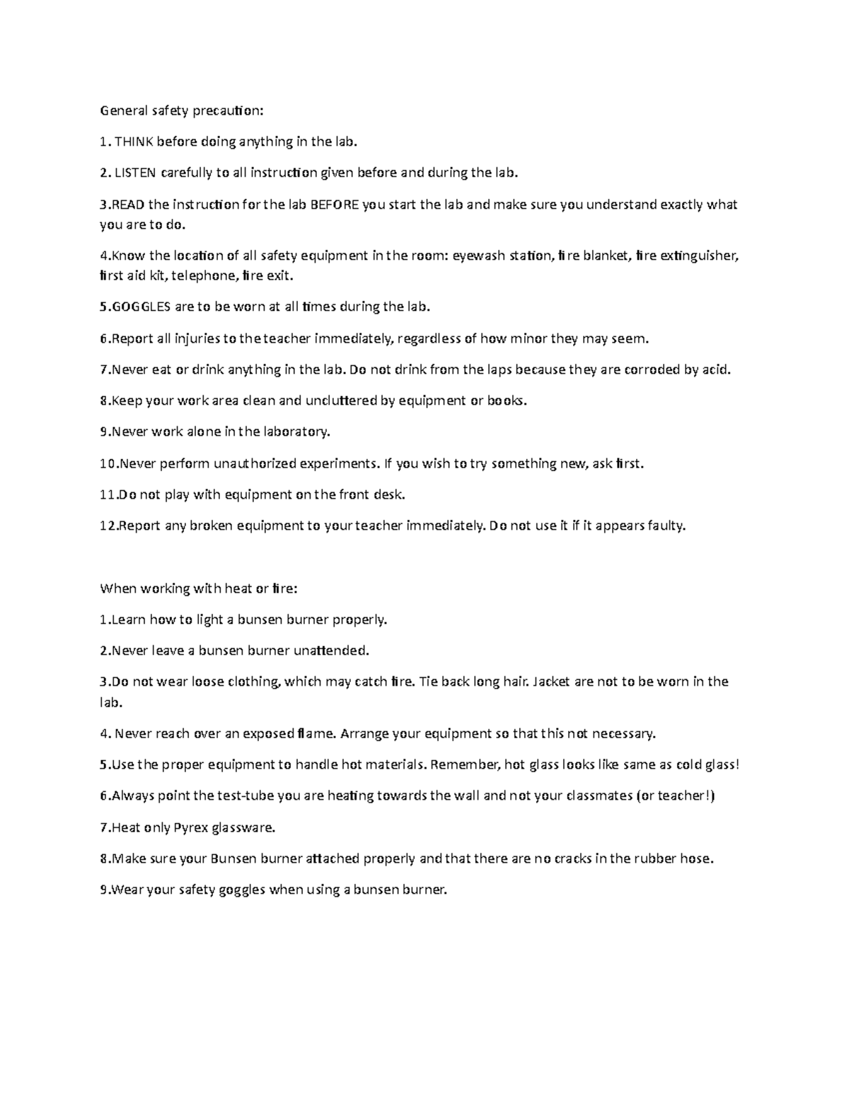 Lab Safety Rules and Guidelines for Safe Experimentation - Studocu