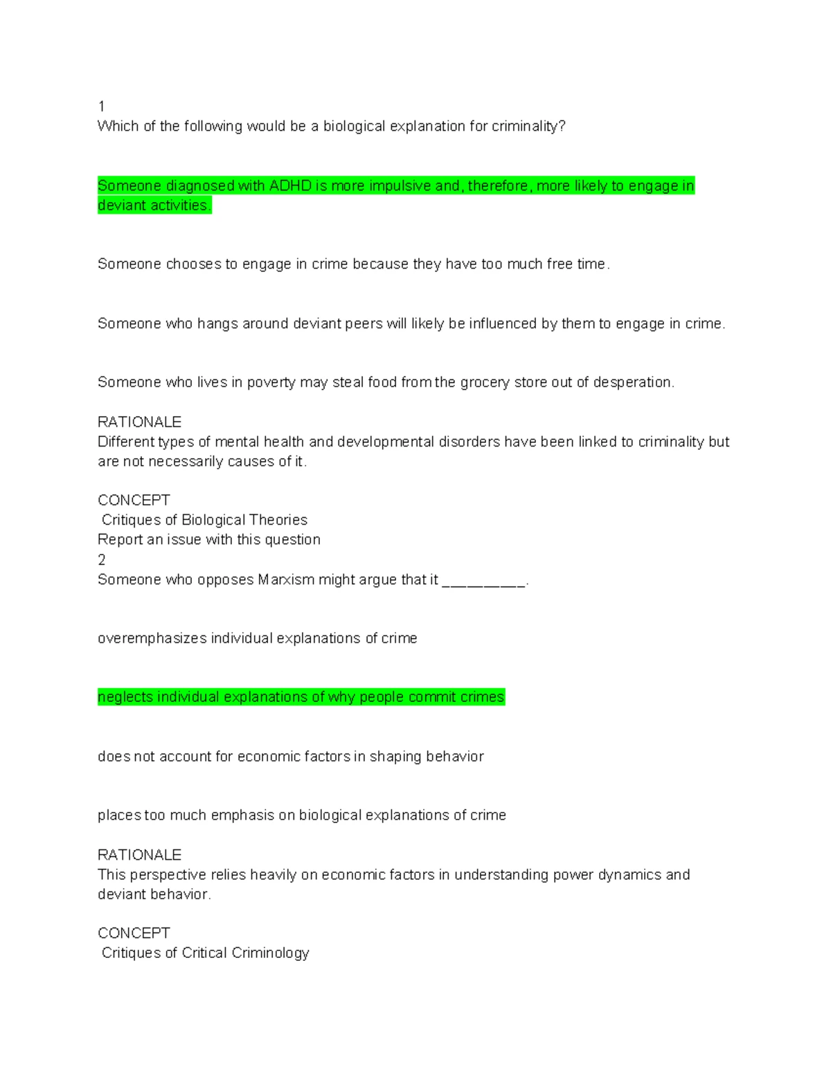 Sophia Learning Criminology Milestone 1 Study Guide - Studocu