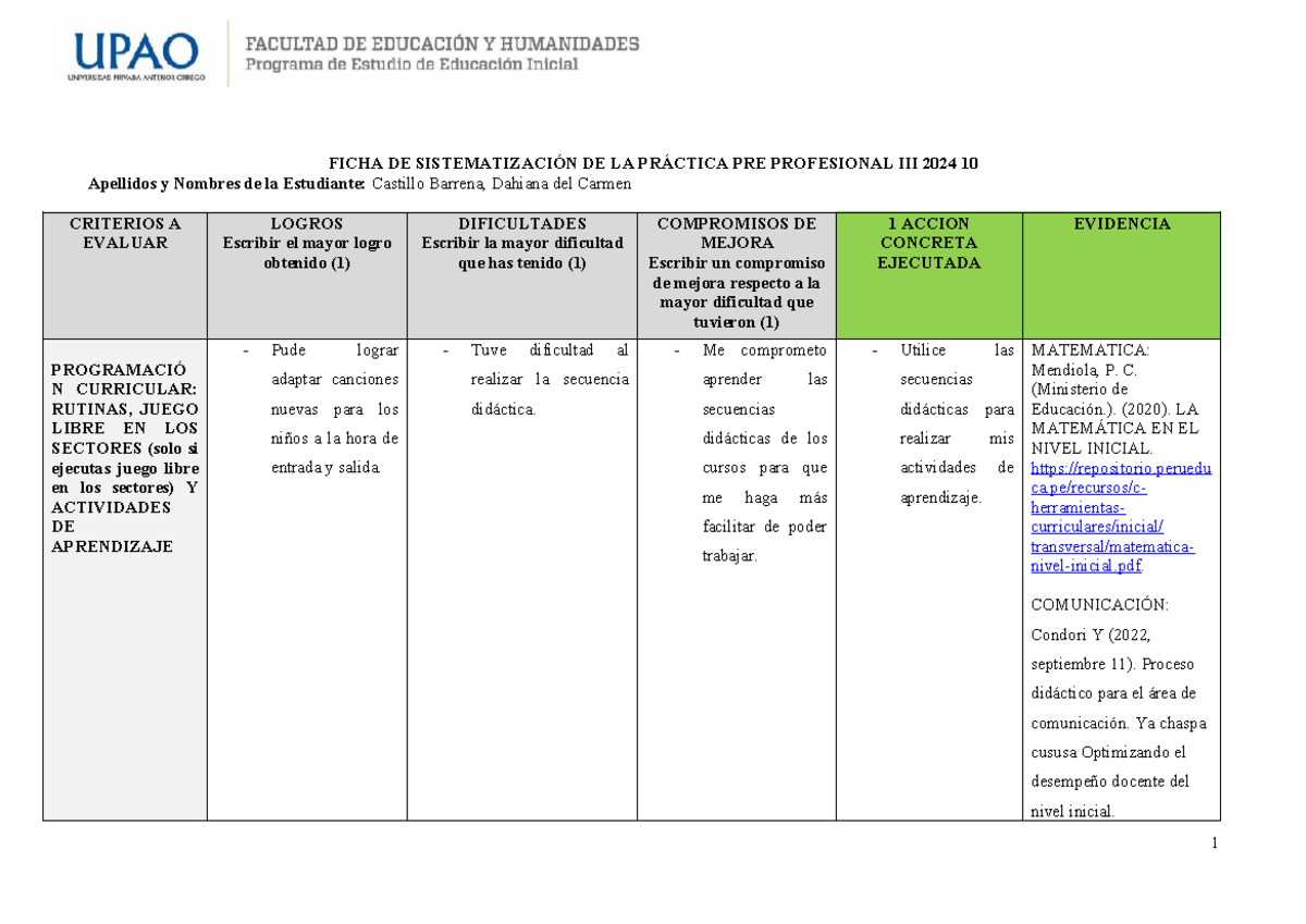 Sistema de Ficha Práctica PRE Prof. III 2024 10-INF (Final) - Studocu