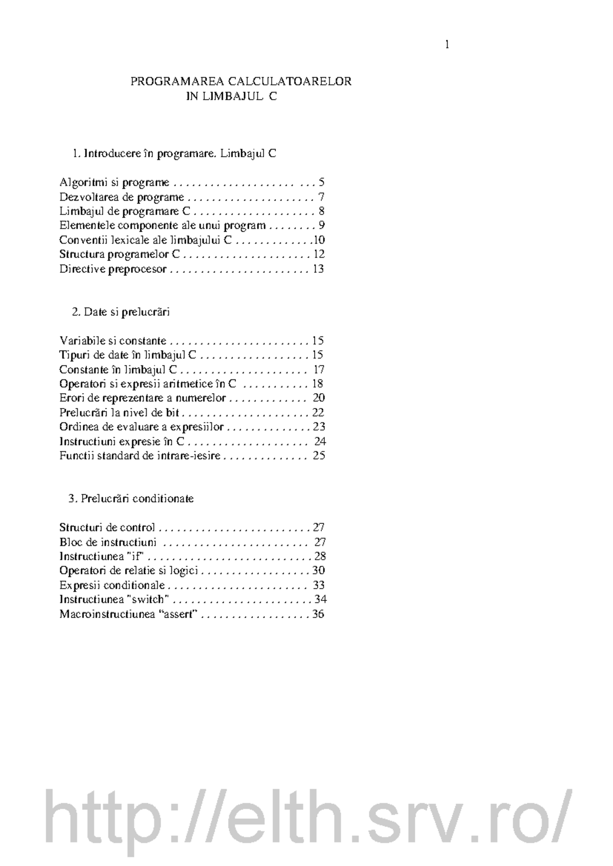 22023490 Programarea Calculatoarelor IN Limbajul C -PROGRAMARE - Bazele ...