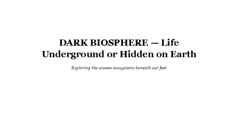 A43 - Astronomy Lesson: Exploring the Dark Biosphere and Subsurface ...