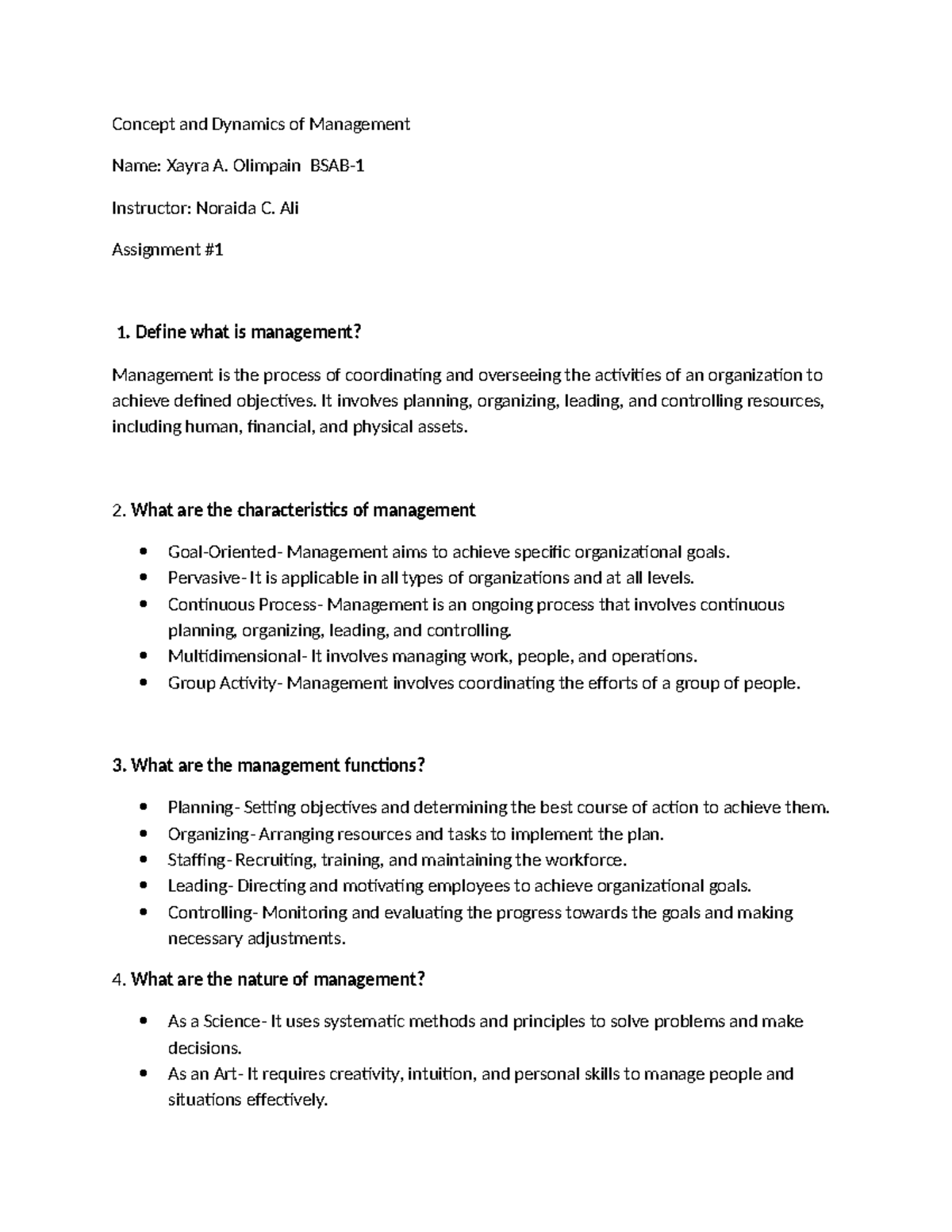 Mgt - Summary of Management Concepts and Functions - Studocu
