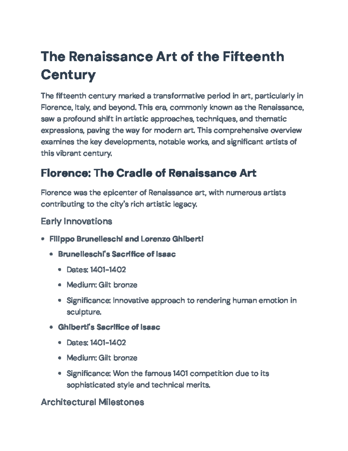 The Renaissance Art of the 15th Century: Key Developments & Artists ...