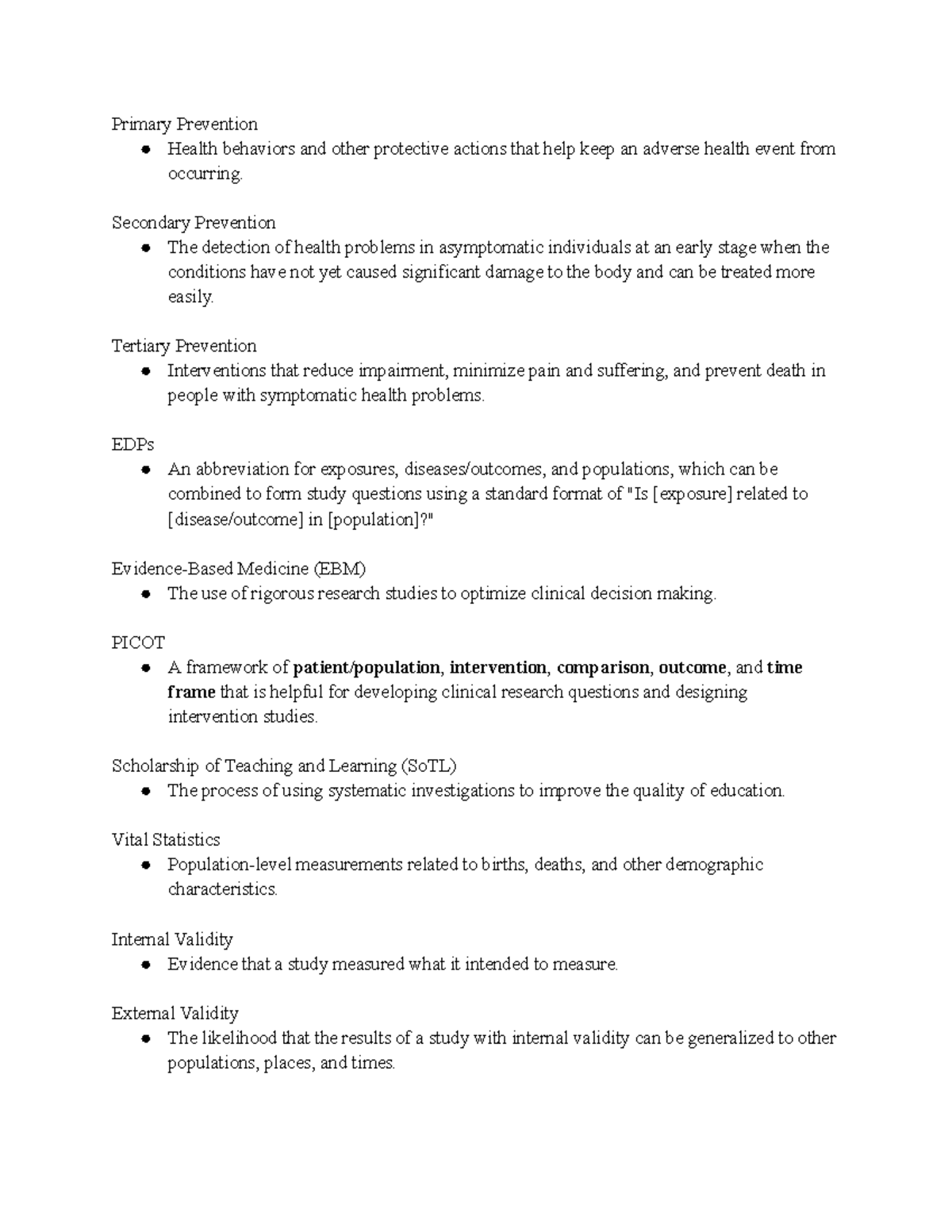 Health Research Methodologies: Key Concepts and Frameworks (EDP) - Studocu