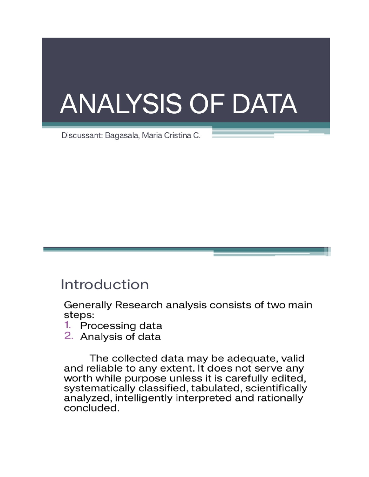 DATA ANALYSIS METHODS: RESEARCH REPORT (Course Code: RSR 101) - Studocu