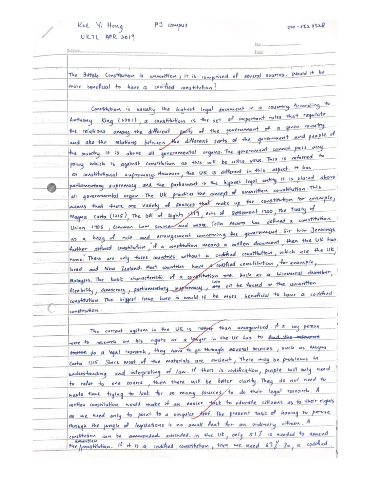 UKTL Constitution Notes: The Case for Codification vs. Unwritten System ...