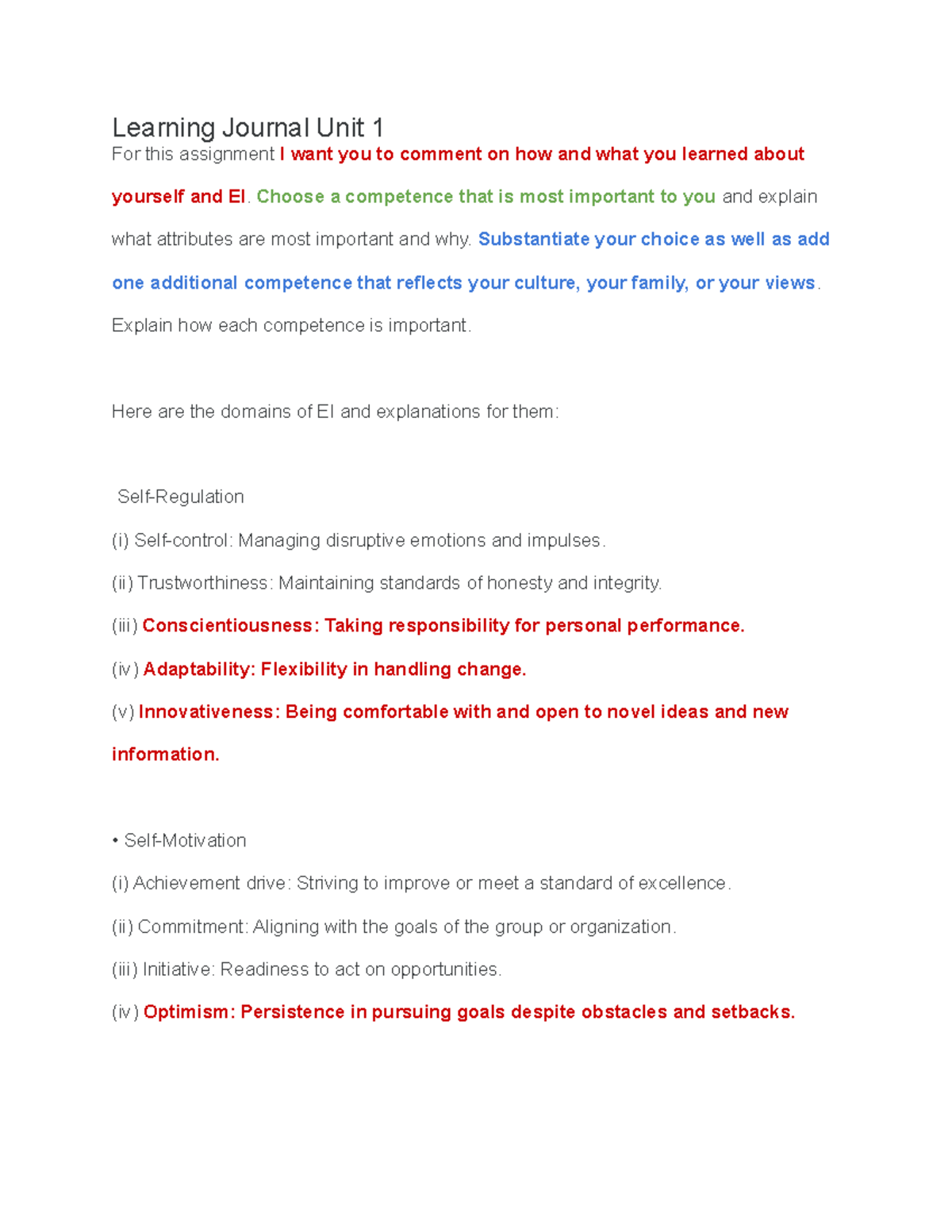 PSYC 1205 Learning Journal Unit 1 - Learning Journal Unit 1 For this ...