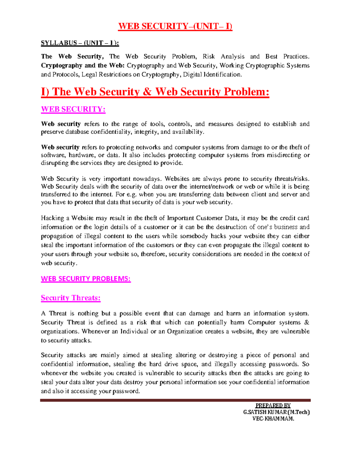 WEB I) Final Exam Material: Web Security, Cryptography & Risk Analysis ...
