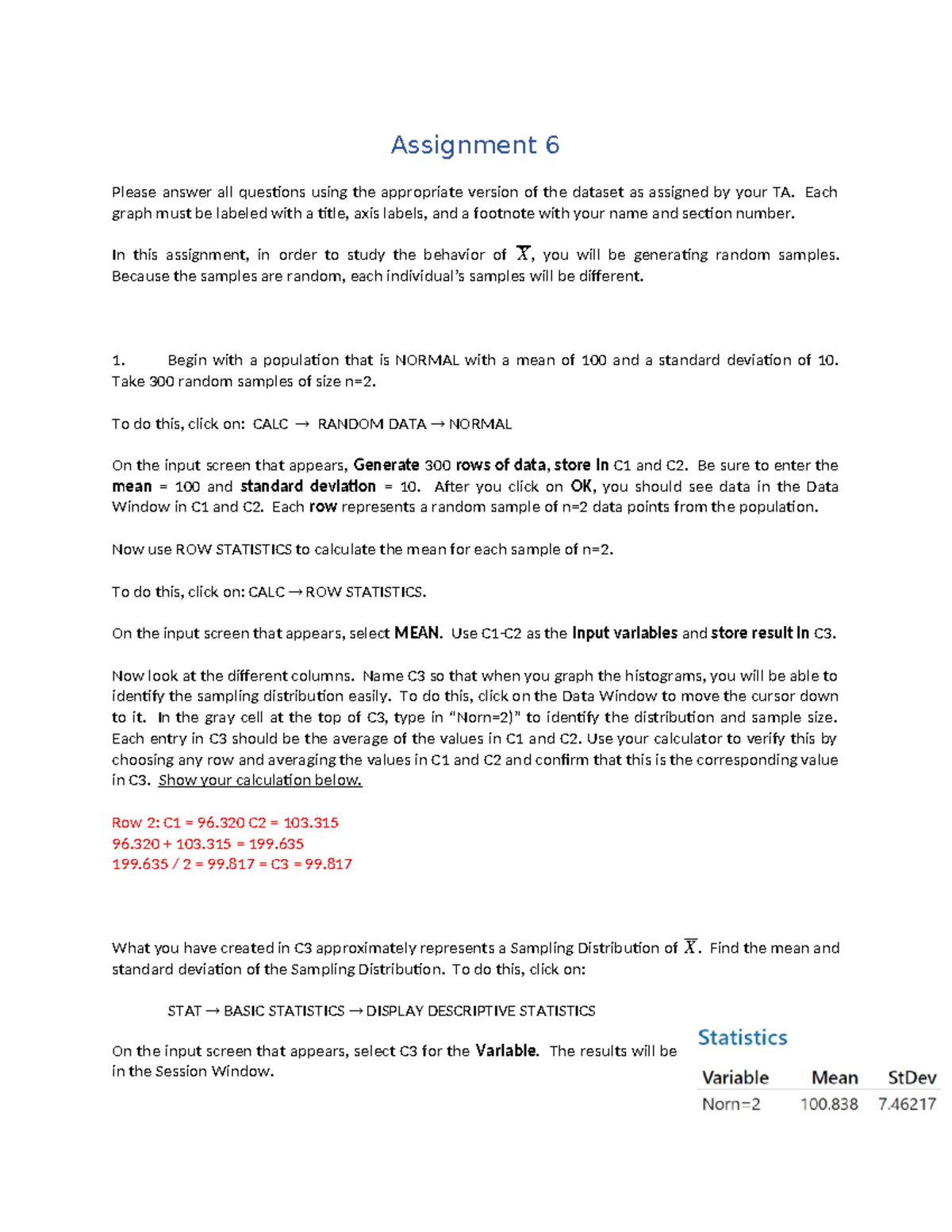 MiniTab 6 Assignment: Analyzing Normal & Uniform Distributions - Studocu