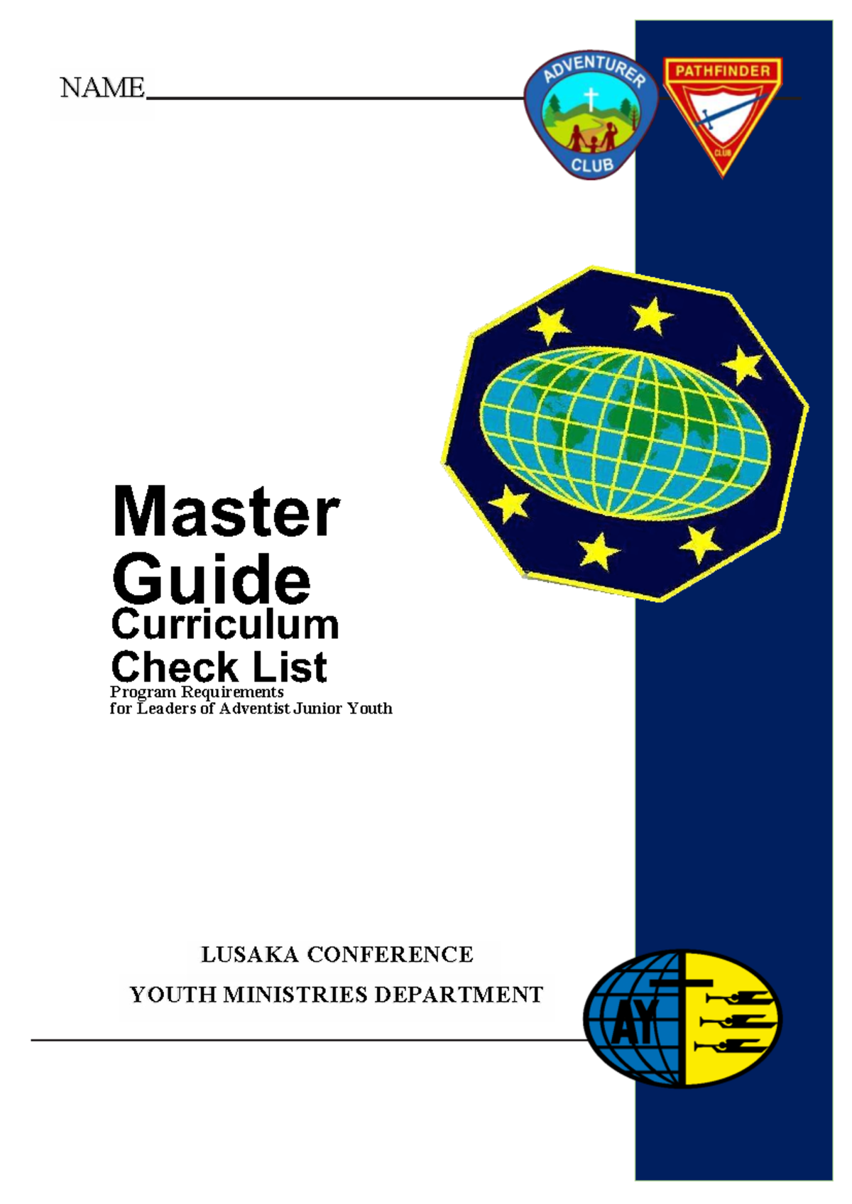 LUSAKA CONFERENCE Master Guide Curriculum Checklist for Youth Leaders ...
