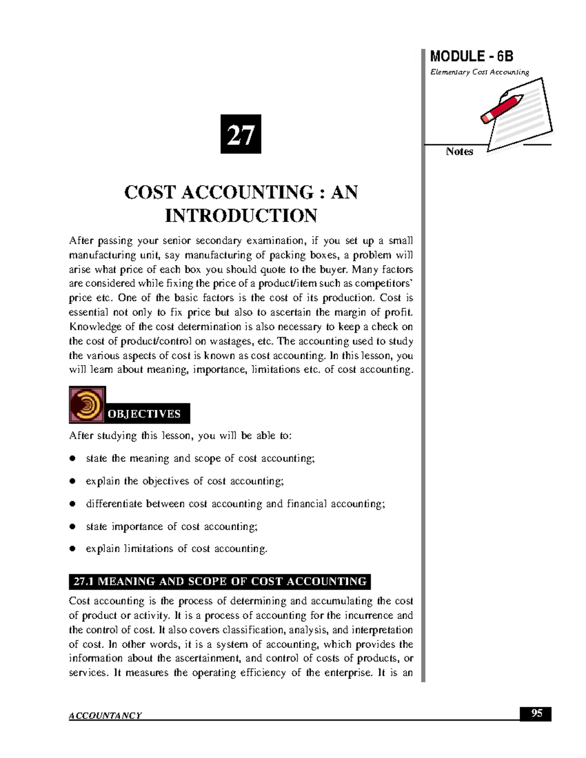 Cost Accounting 320EL27a: Introduction to Elementary Cost Concepts ...