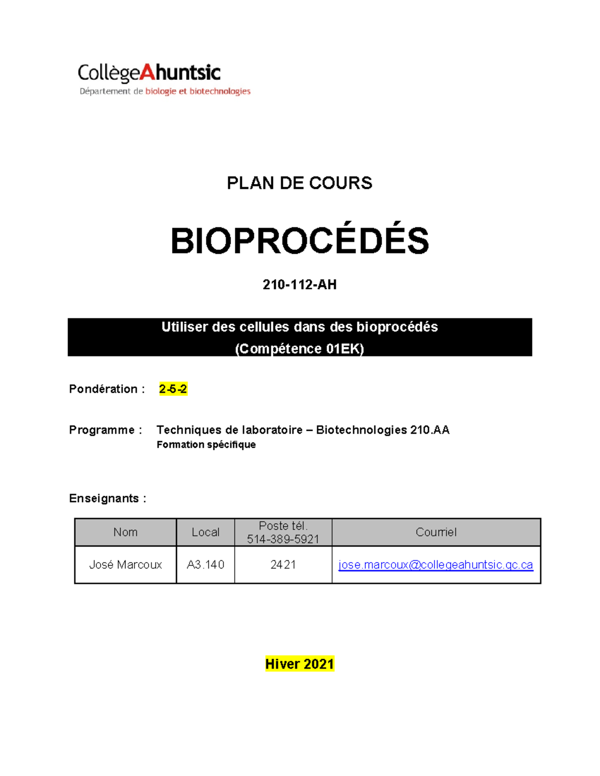 Plan de cours - daccord - PLAN DE COURS BIOPROCÉDÉS 210-112-AH Utiliser ...