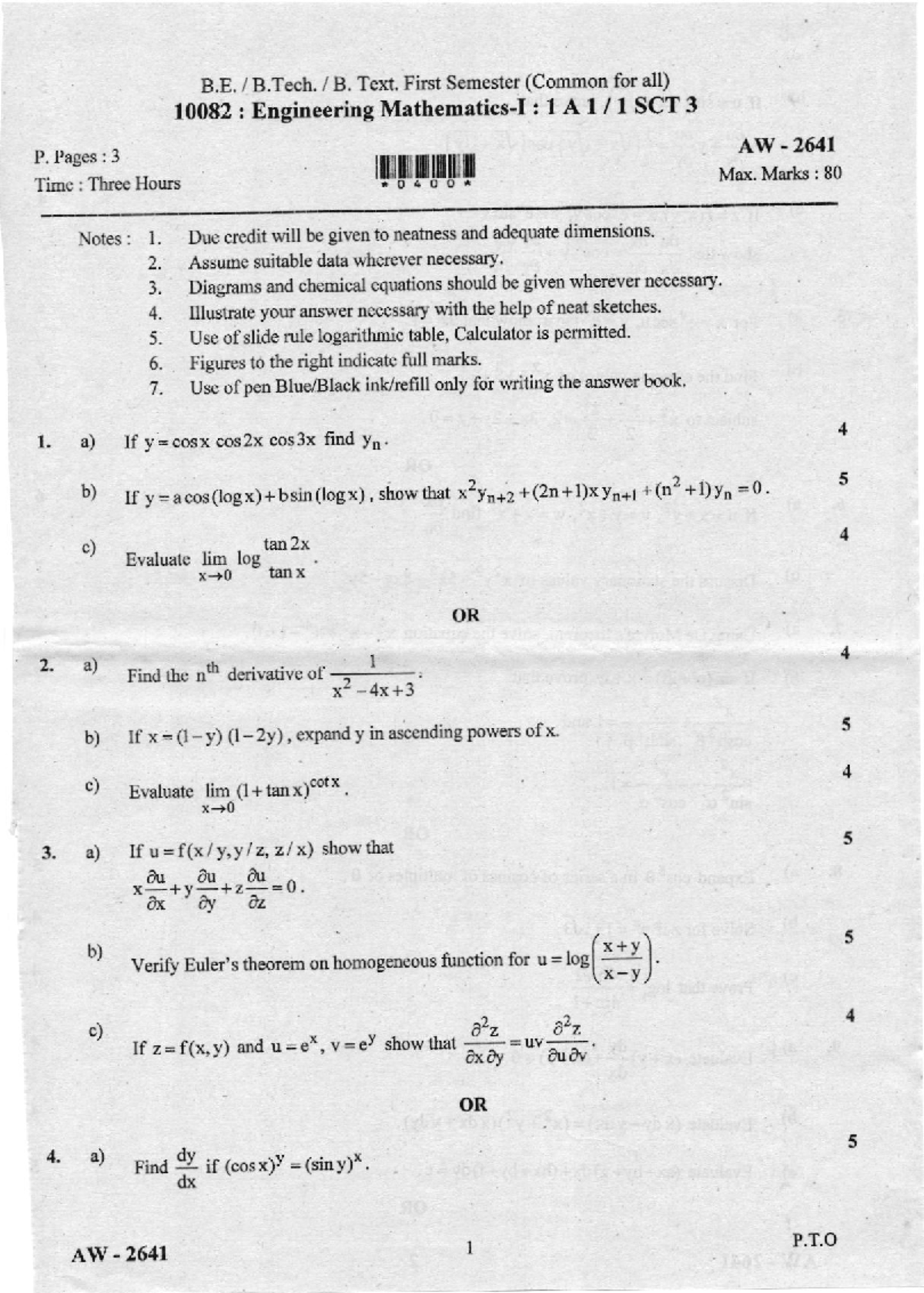 Engineering Mathematics I (10082): First Semester Notes - Studocu