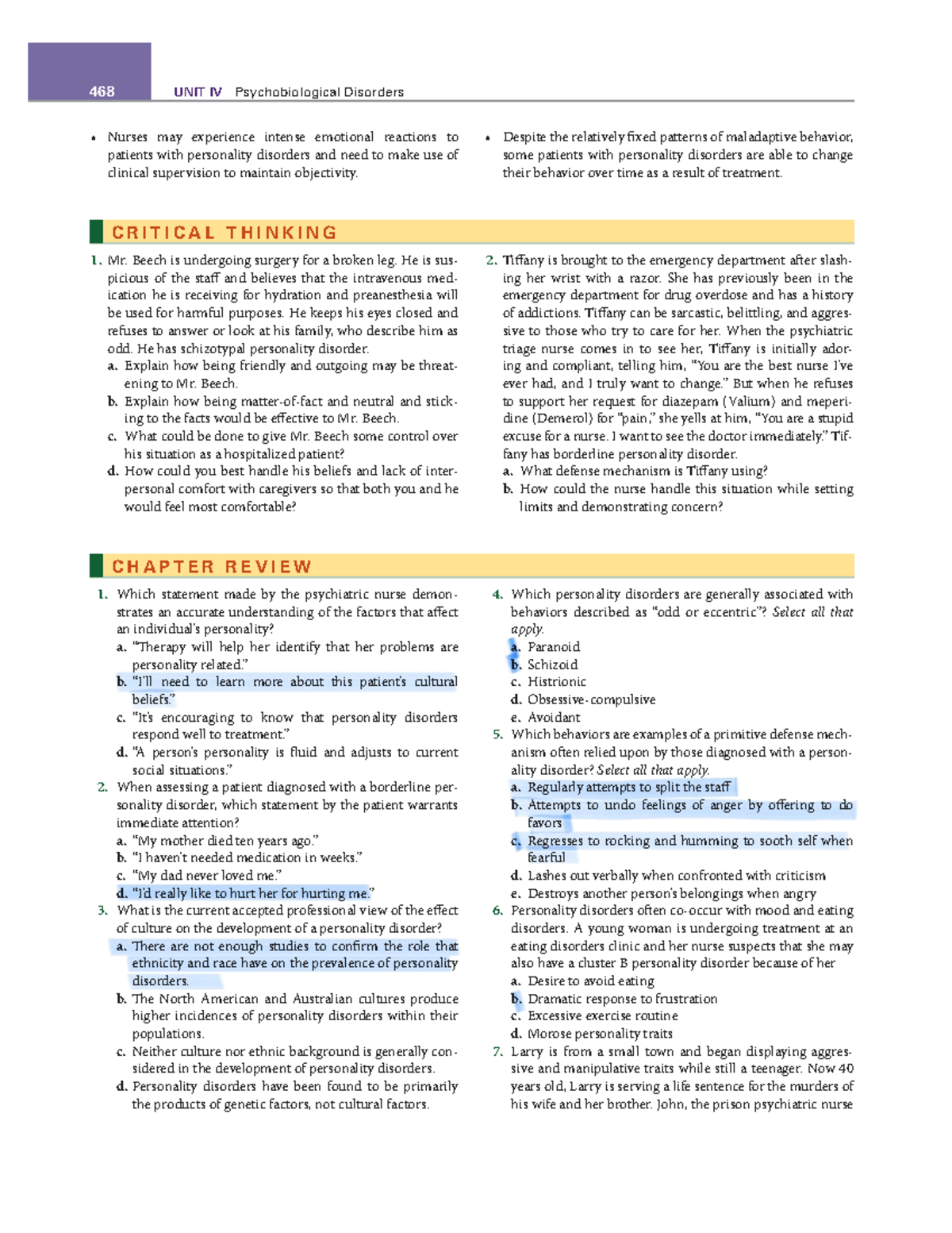 Ch 24 - Psychobiological Disorders: Understanding Personality Issues ...