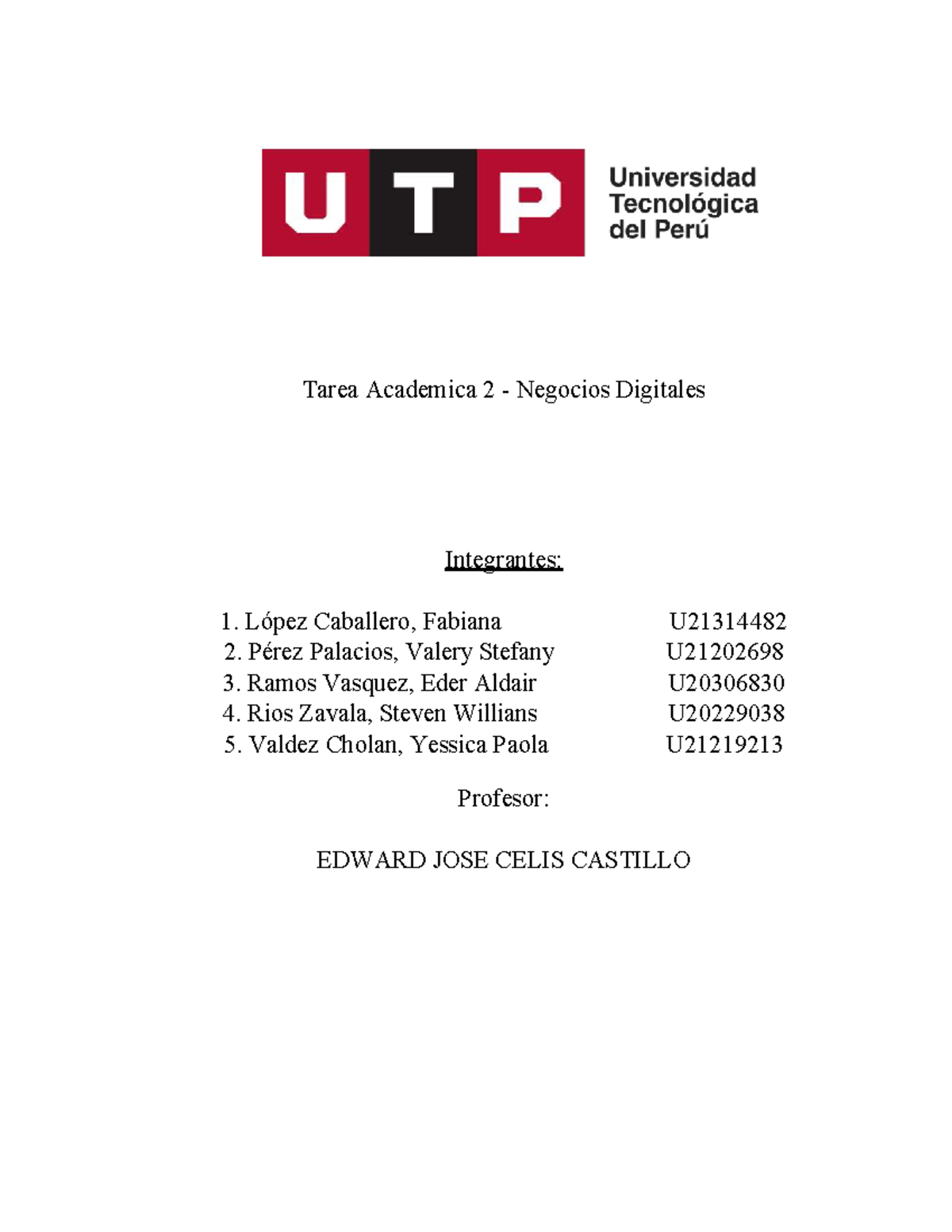 Tarea Académica 2: Prototipo de Página Web para Negocios Digitales ...