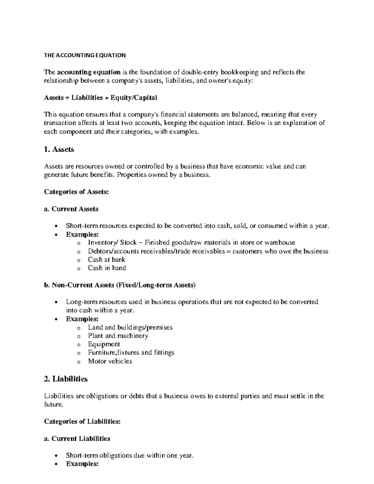 ACCT 101: Understanding the Accounting Equation and Its Components ...