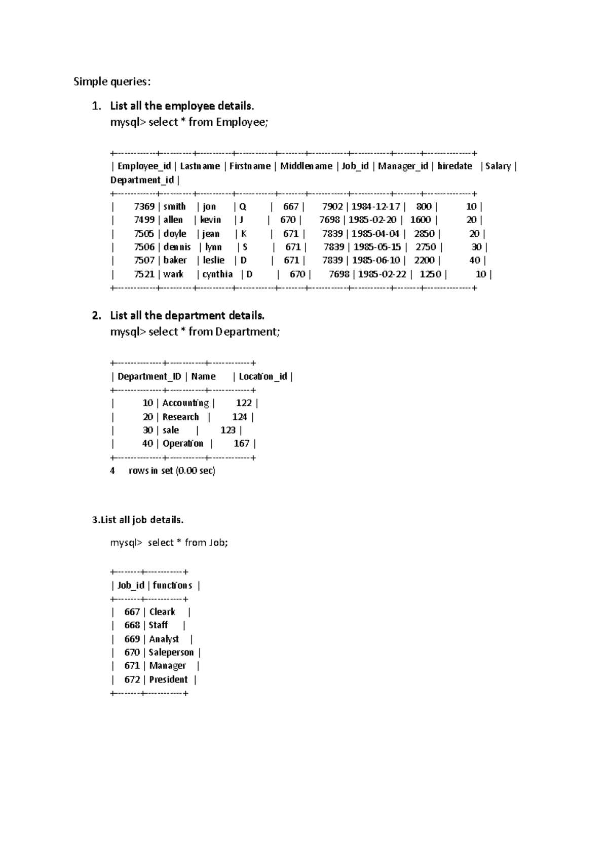 Ass1db - SQL Queries for Employee and Department Details - Studocu