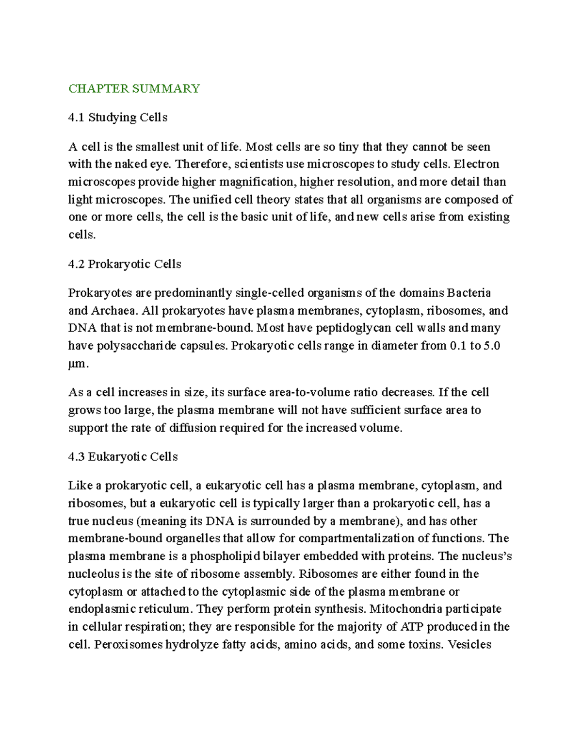 Bio chapter 8 sumaries - The Living World - CHAPTER SUMMARY 4 Studying ...