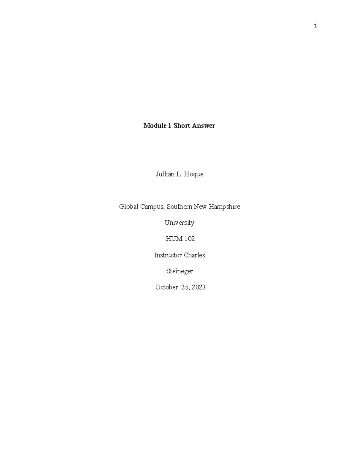 SCS 100- Module 7 Project - Module 1 Short Answer Jullian L. Hoque ...