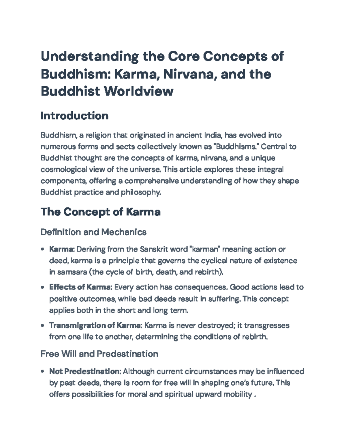 Core Concepts of Buddhism: Karma, Nirvana, and Cosmology Insights ...