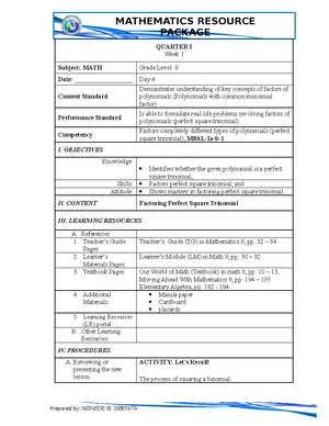 Module 8 Financial Literacy - Module 8 FINANCIAL LITERACY Learning ...