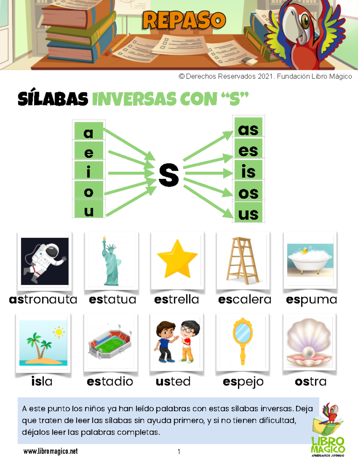 Sílabas Inversas con "S" - Repaso para Lectura Infantil - Studocu