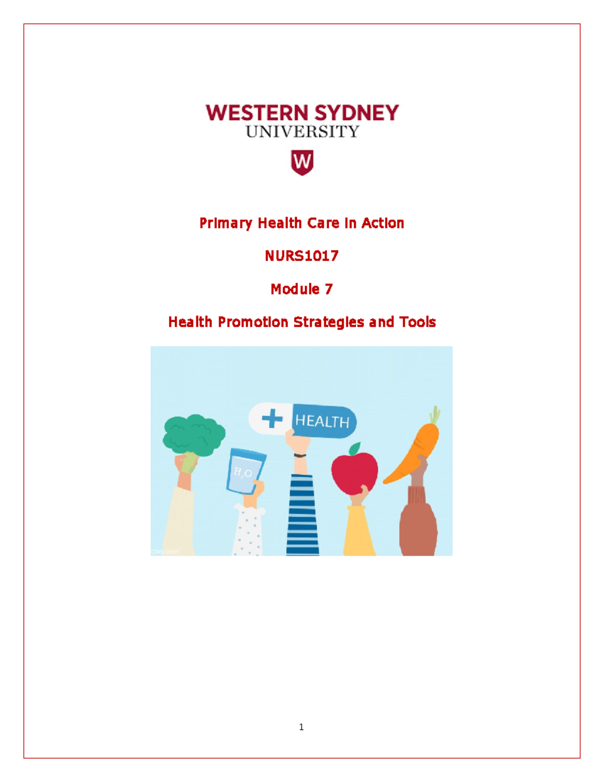 NURS1017 Module 7: Health Promotion Strategies and Tools Overview - Studocu