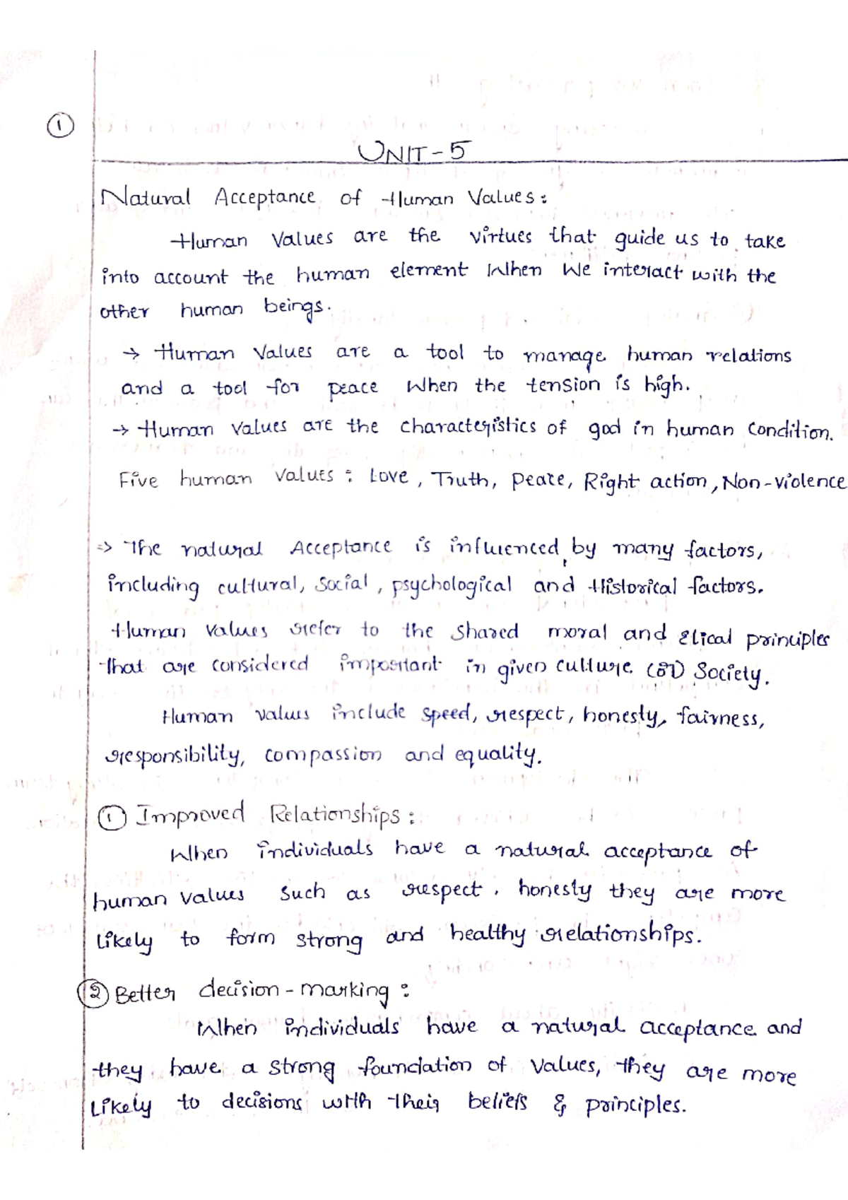 UHV Unit-5: Natural Acceptance of Human Values and Professional Ethics ...