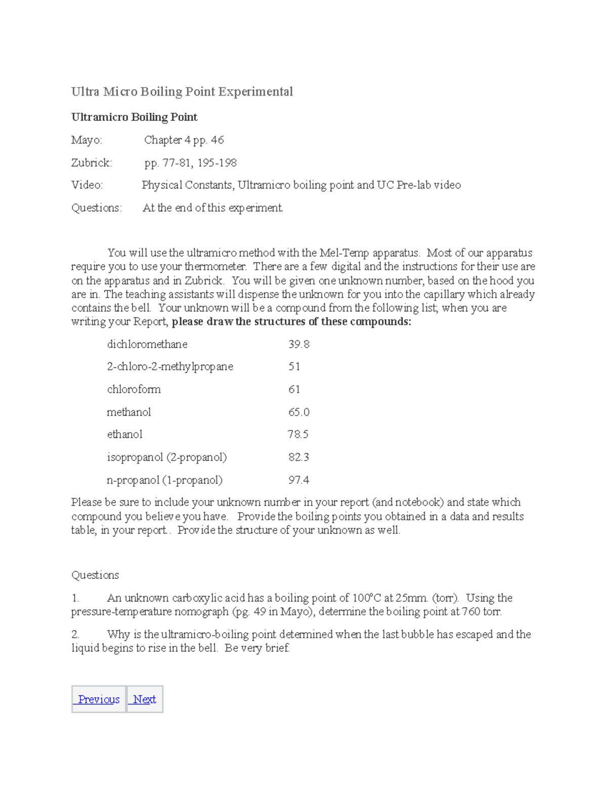 Ultra Micro Boiling Point Experiment FS22 Notes - Studocu