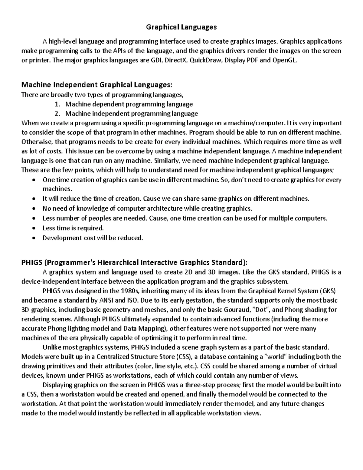 NAST 022 Final Notes on Computer Graphics and Applications - Studocu