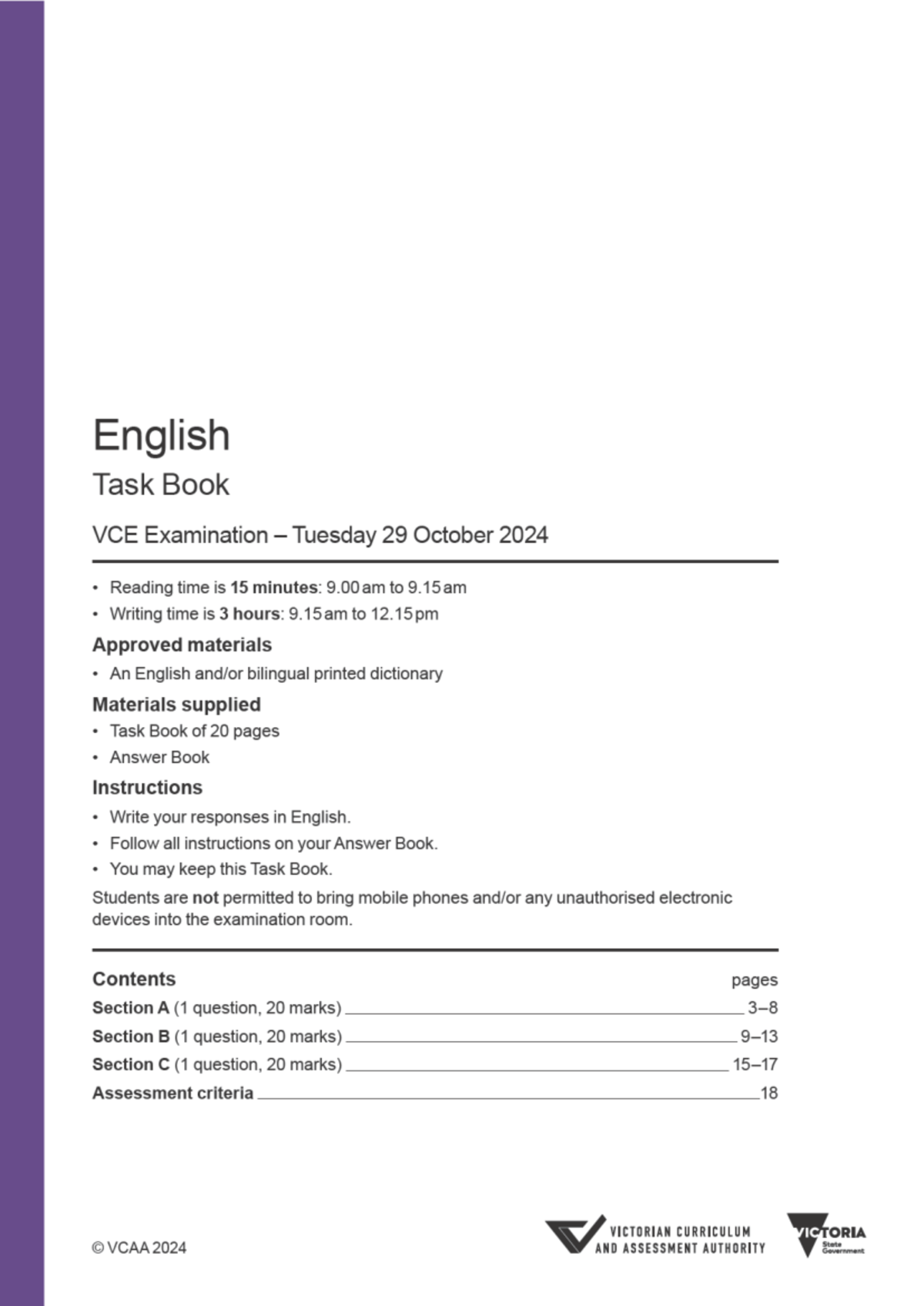 2024 VCE English Practice Exam: Comprehensive Preparation Guide - Studocu