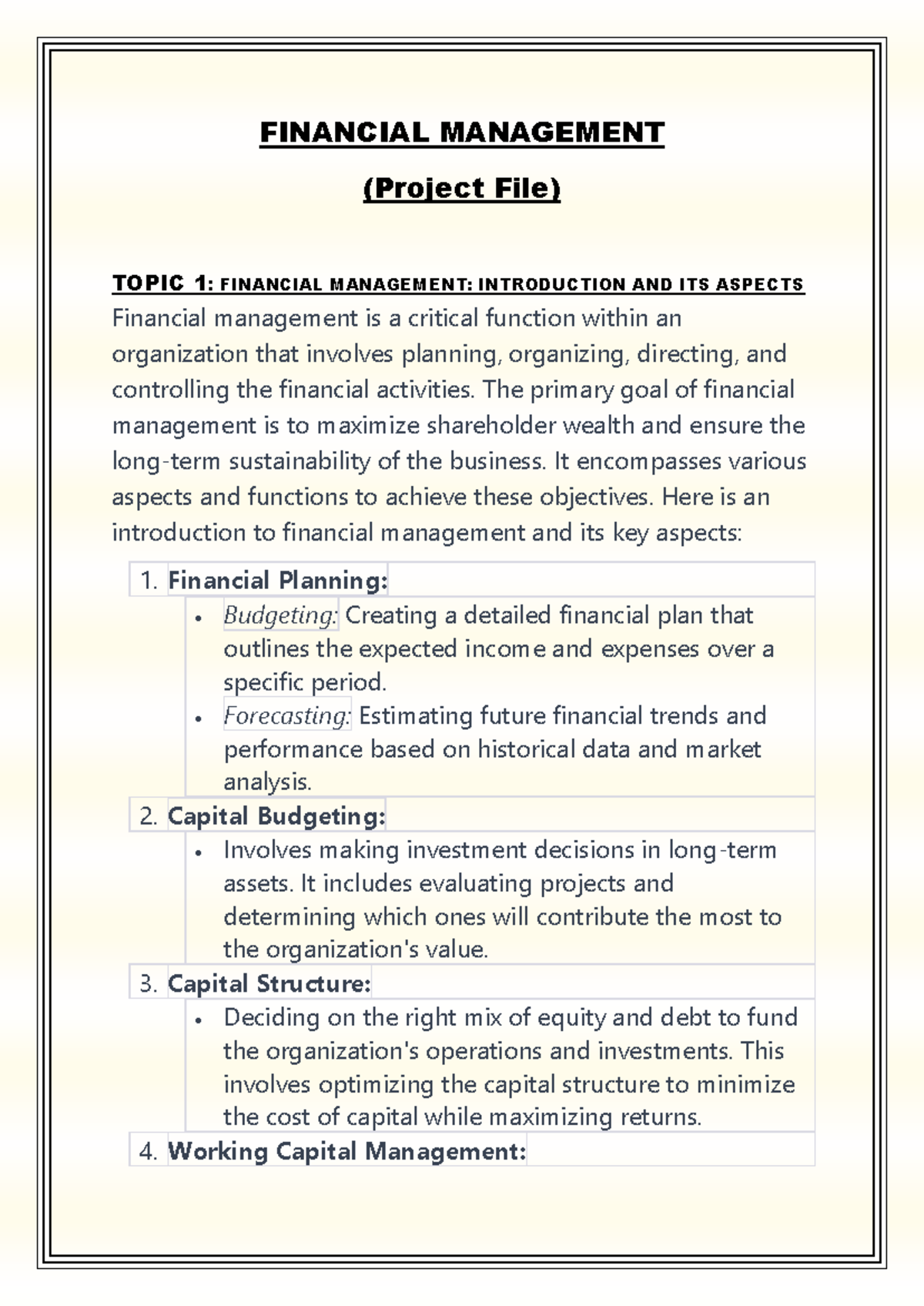 B.COM (HONS) Financial Management Practical: Key Concepts & Techniques ...