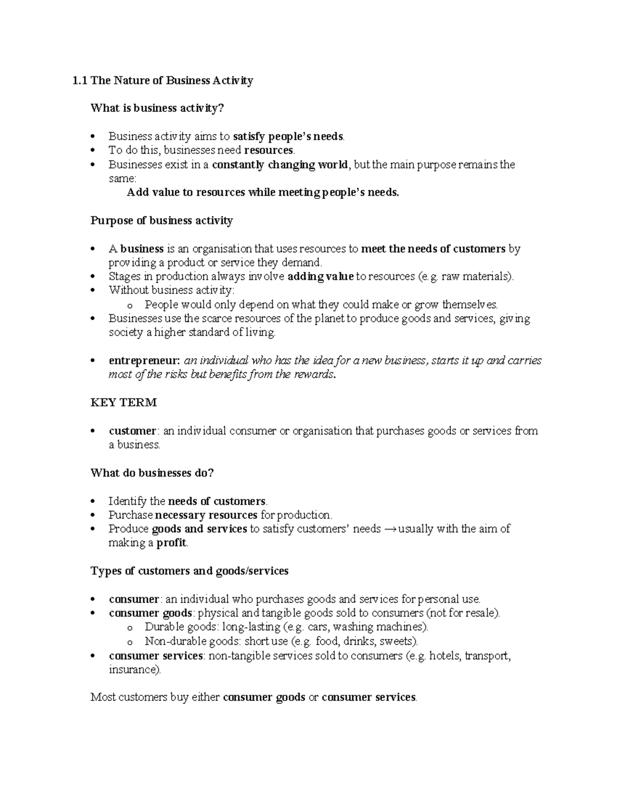 1.1 The Nature of Business Activity: Understanding Business Essentials ...