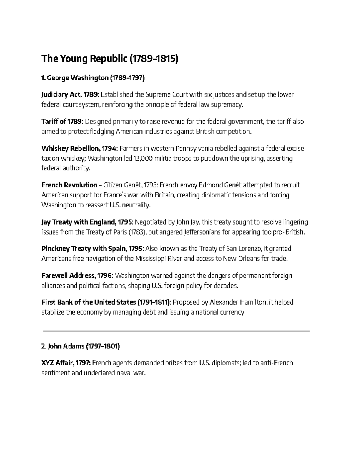 APUSH Timeline: Key Events and Presidents from 1789 to 2001 - The Young ...