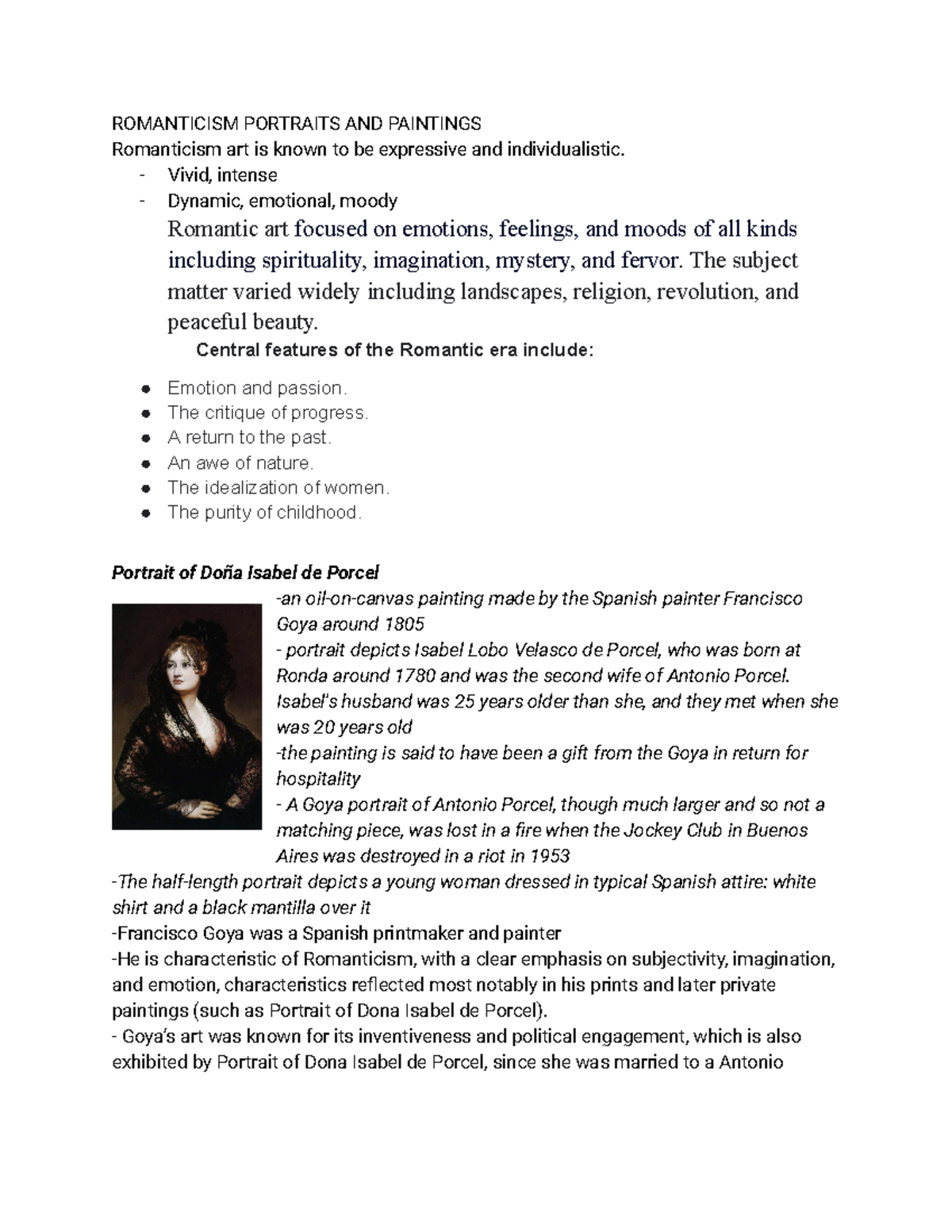APAH - Romanticism Art: In-Depth Analysis of Major Works - Studocu
