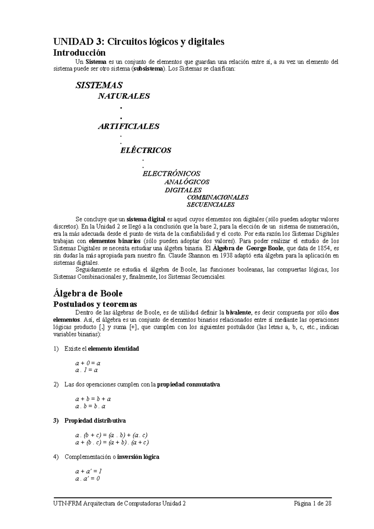 Compuertas Lógicas y Expresiones Booleanas - UNIDAD 3: Circuitos y ...
