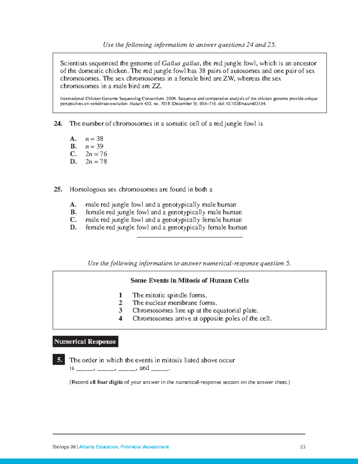 Biology 30 diploma exam review: Genetics and cell processes - Studocu