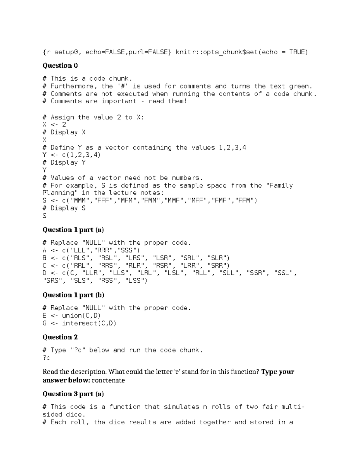 R Programming Basics: Code Chunks & Functions (CS101) - Studocu