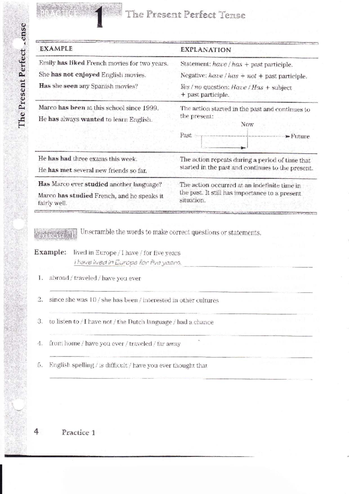 Present Perfect Tense: Examples and Practice (ENG 101) - Studocu