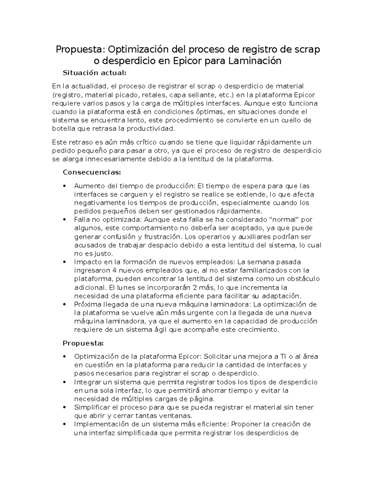 Optimización del Proceso de Registro de Scrap en Epicor: Propuesta ...