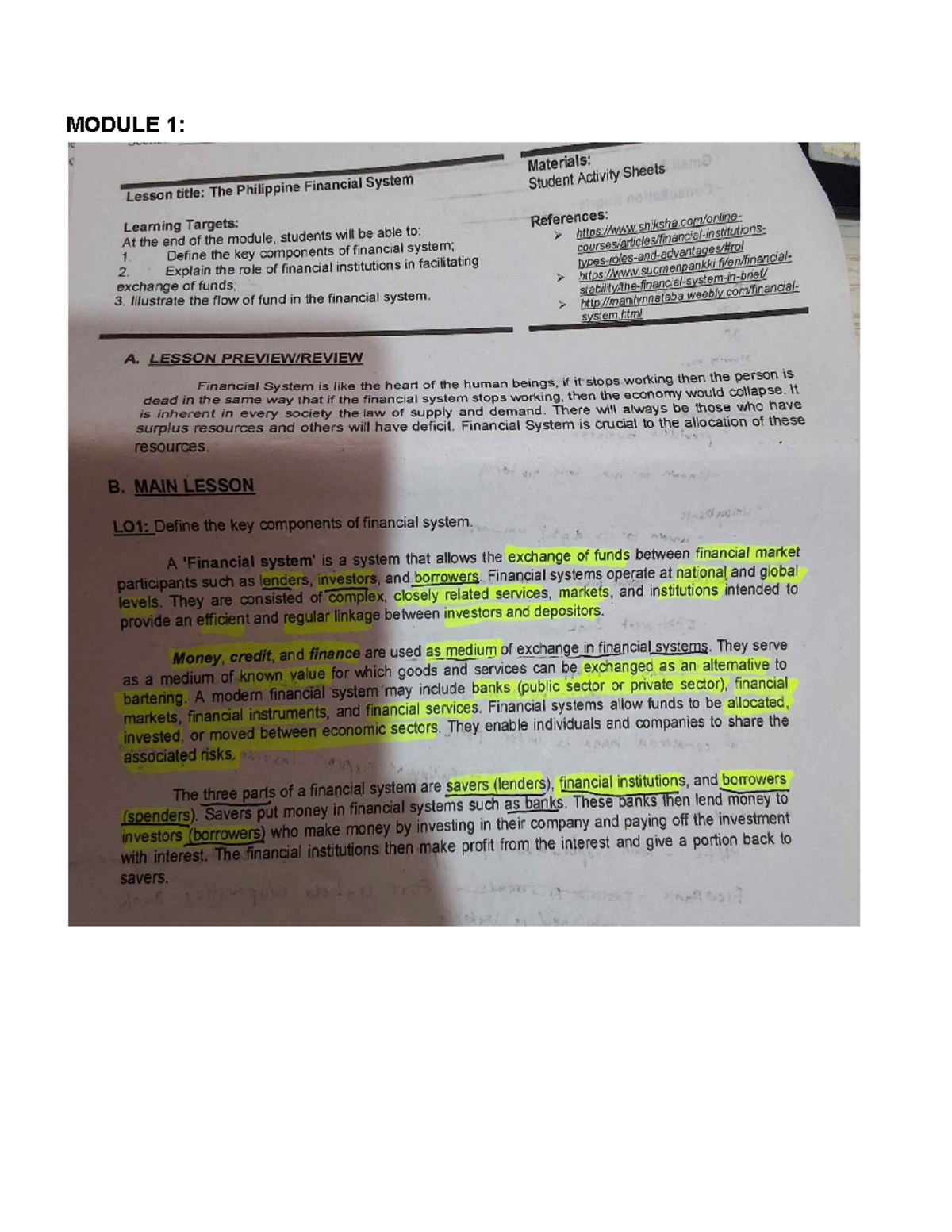 Fin 008: Overview of the Philippine Financial System and BSP Functions ...