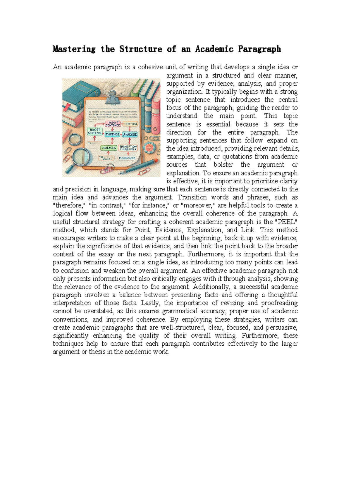 Mastering Academic Paragraphs: Structure, Clarity, and Techniques - Studocu