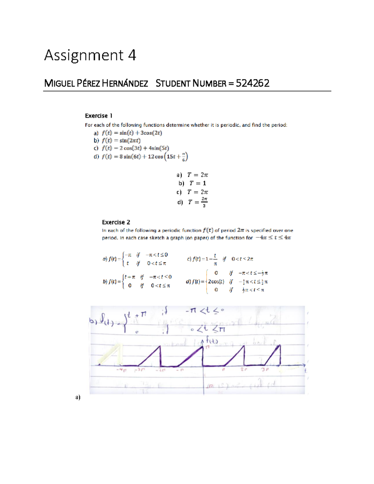 Assignment 4 - Solutions and Analysis by Miguel Pérez Hernández - Studeersnel