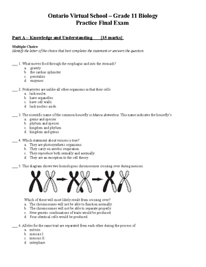 Biology - Grade: 11 - High School - Canada - Studocu